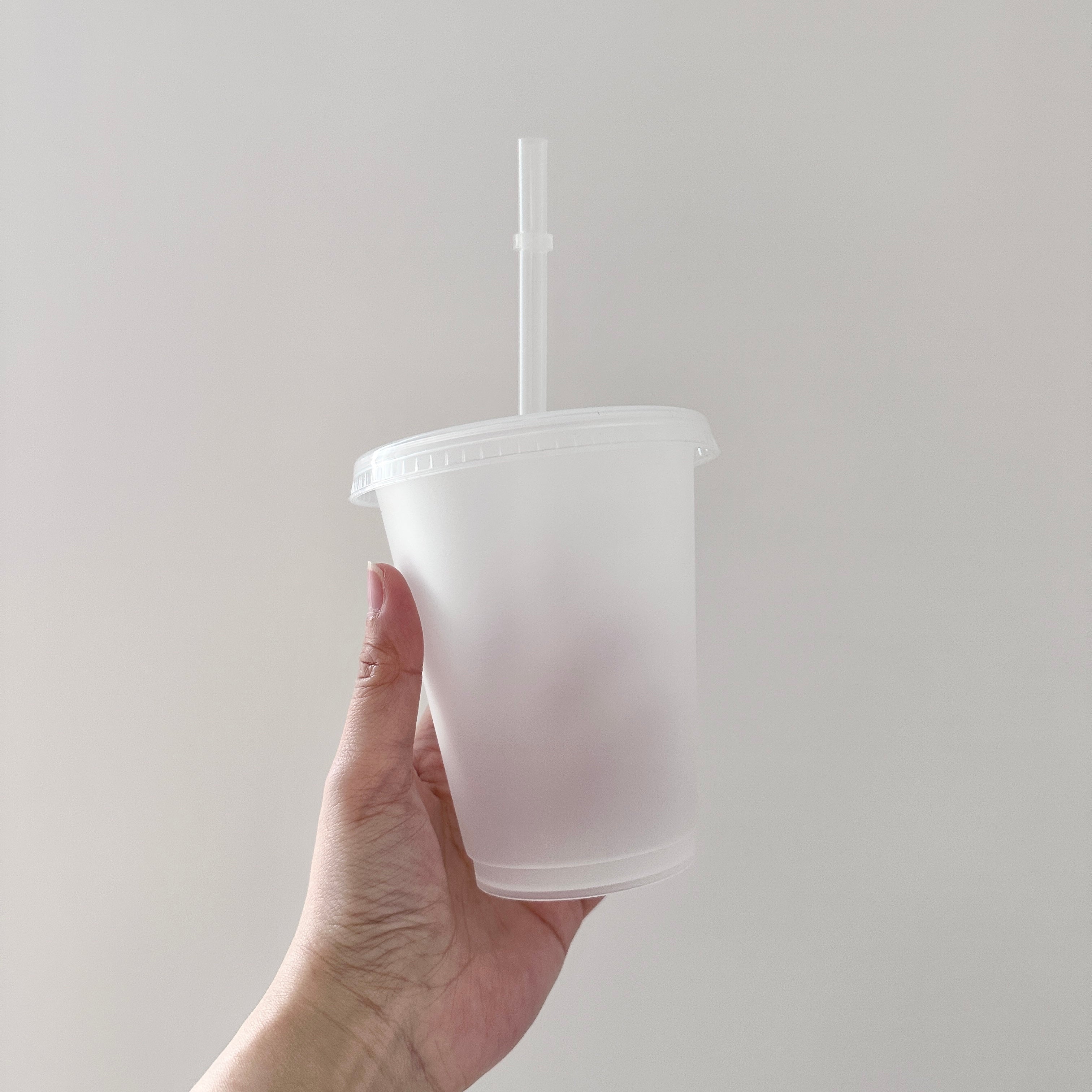 Frosted solid transparent lid 16oz - 470ml Cold Cups – Crafty Mood