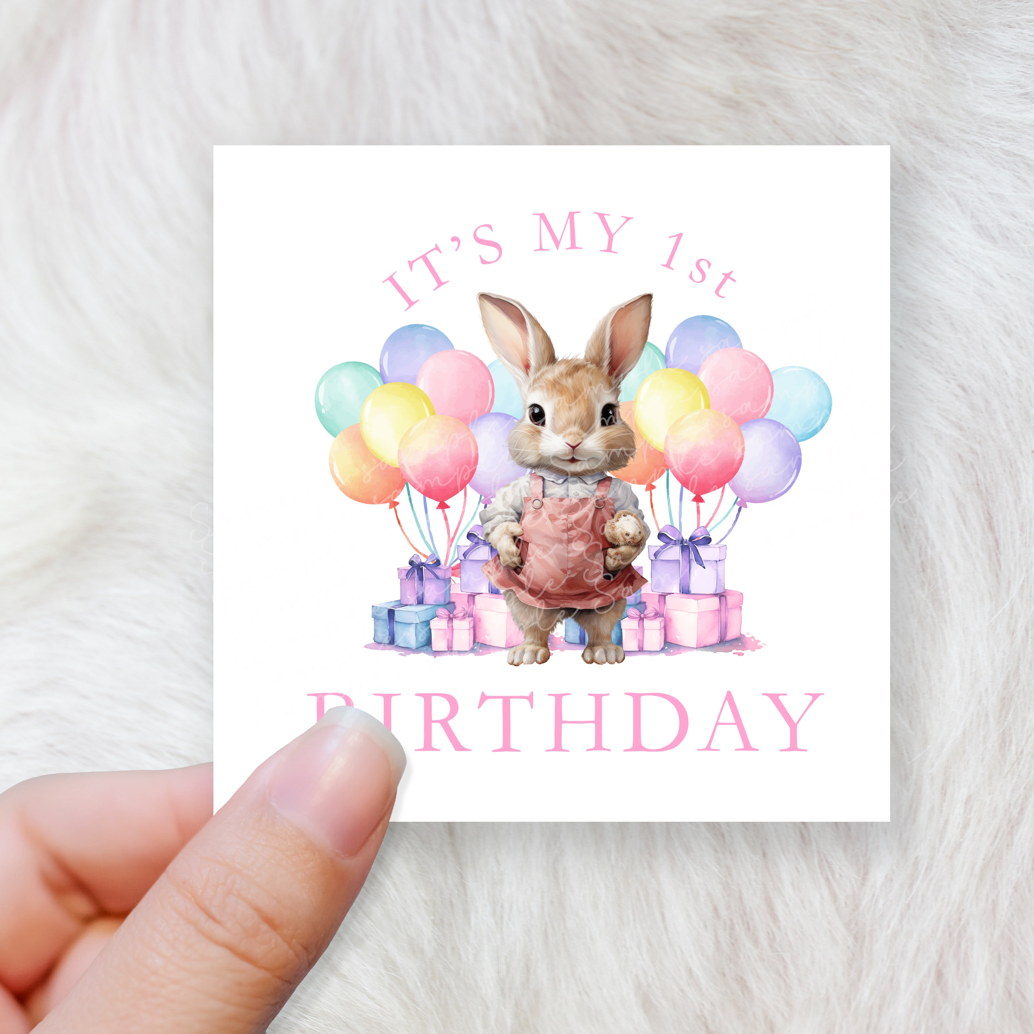 Birthday bunny girl - CHOOSE UV DTF decal - DTF Transfer (personalised ...