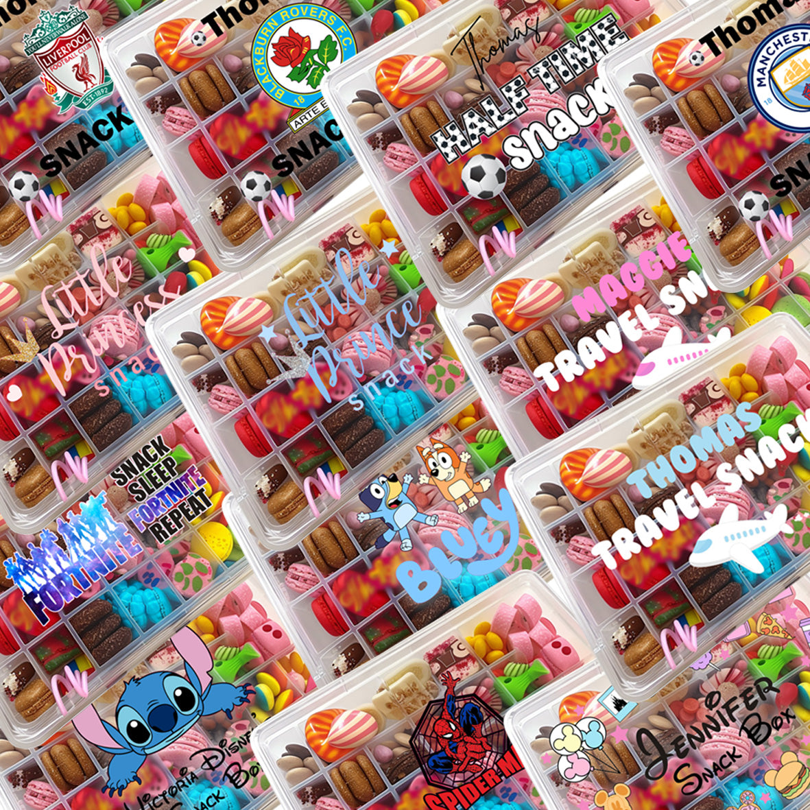 Decal for snack box - treat box - football , travel snack , princess s ...