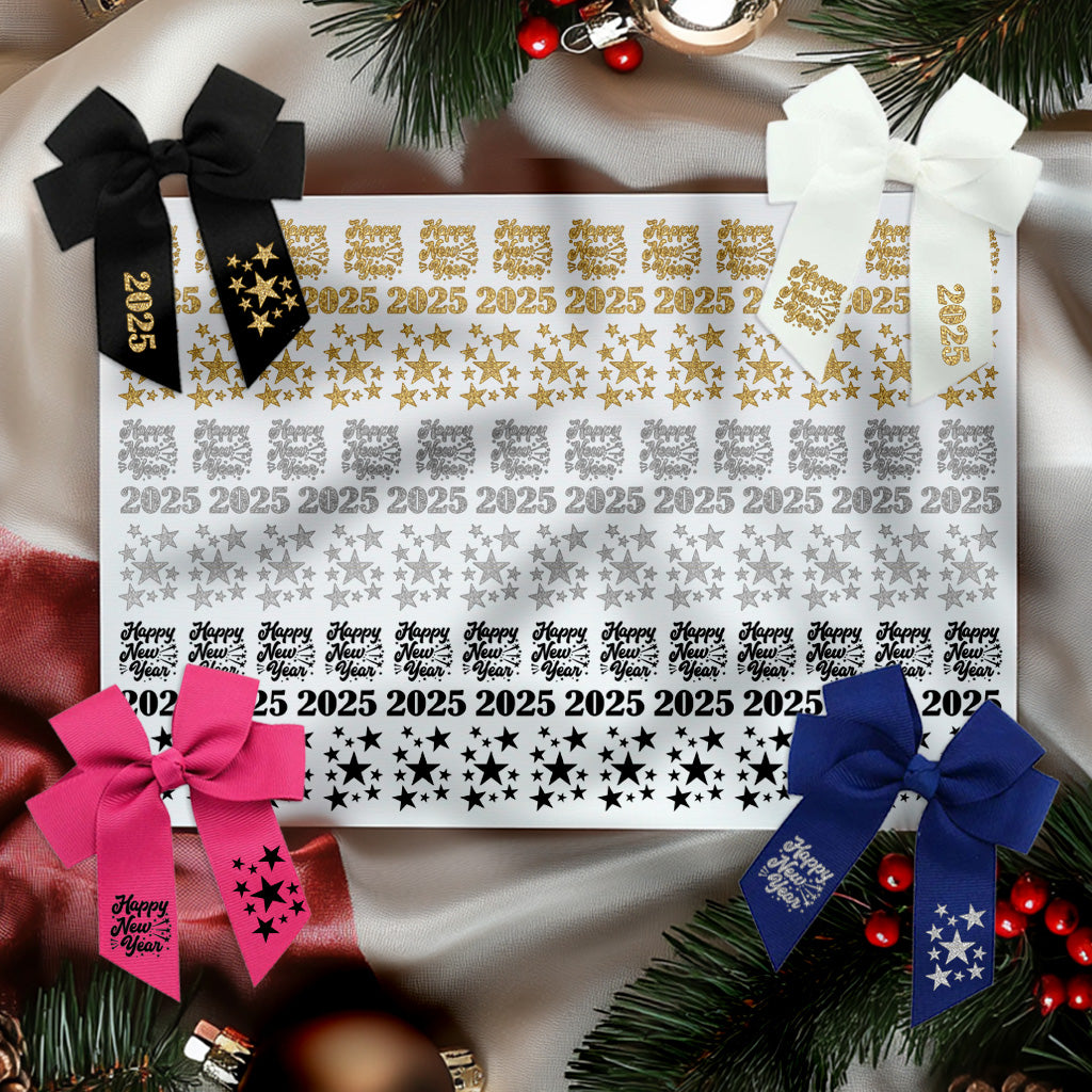 New year theme - DTF hair bow transfer A4 sheet – Crafty Mood
