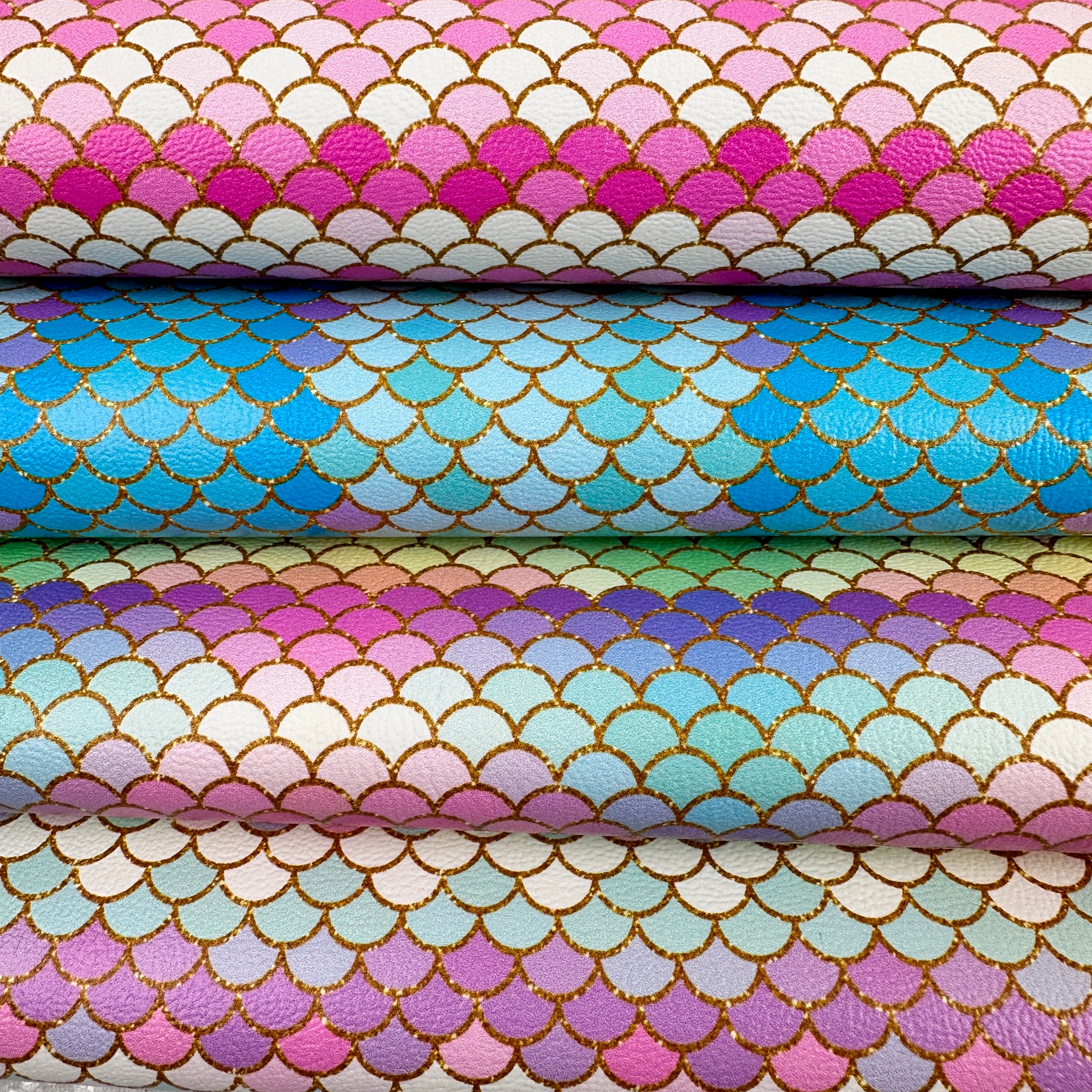 Mermaid fish scales tails sea siren - Pu Leatherette vinyl - canvas ...